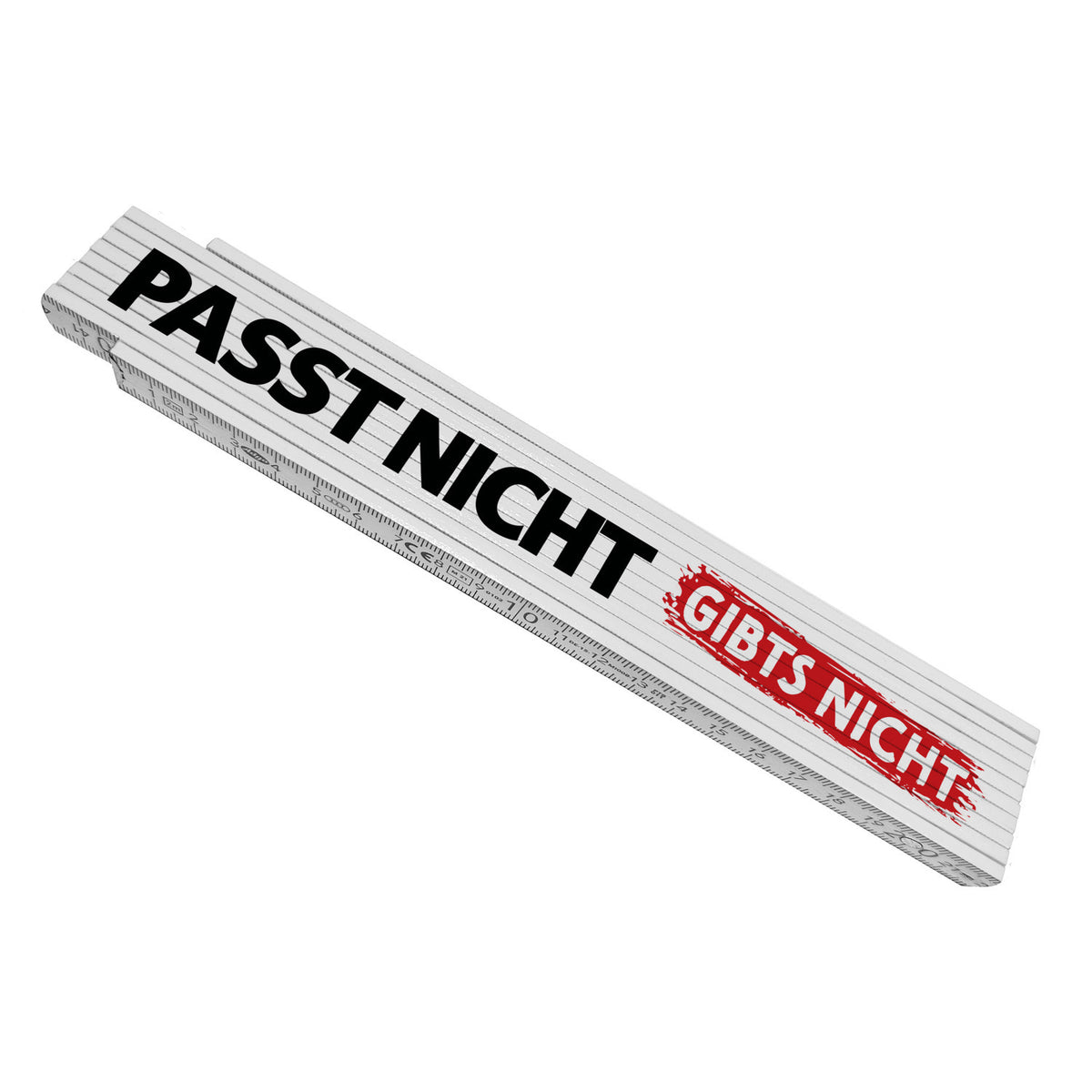 Passt nicht gibts nicht Meterstab aus Holz - Jetzt kaufen und klicken! – trendaffe.de