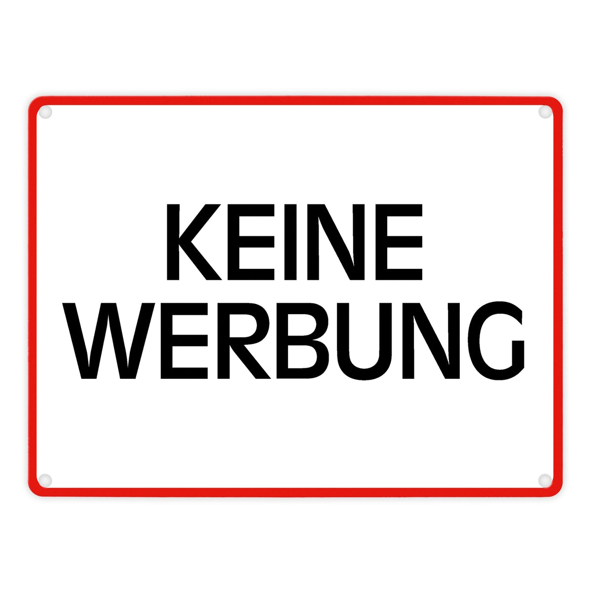 Keine Werbung Schild | Warn- und Hinweisschild | Modernes Design ...