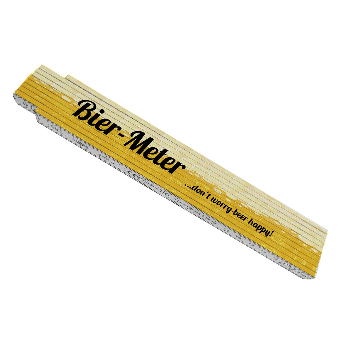 Bier-Meter: Don't Worry, Beer Happy! Holz-Meterstab als Geschenk ...