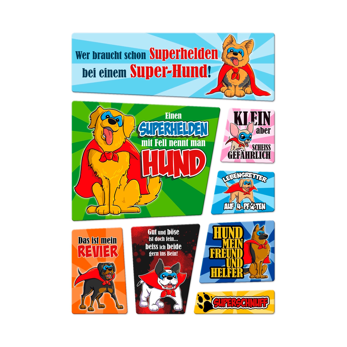 8er-Set Superhunde Kühlschrankmagnete - Superhelden Hunde-Motiv | Jetzt ...